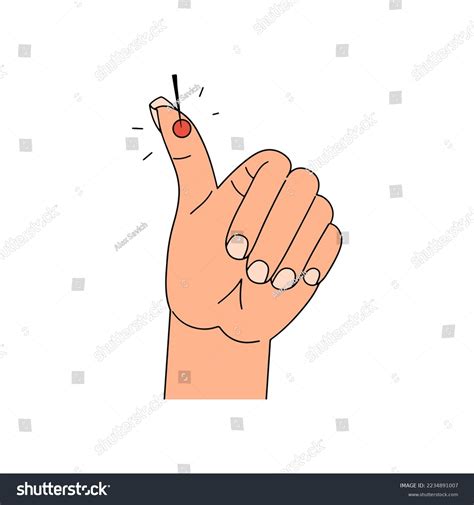 Sharp Wooden Splinter Thumb Vector Illustration Stock Vector Royalty Free 2234891007
