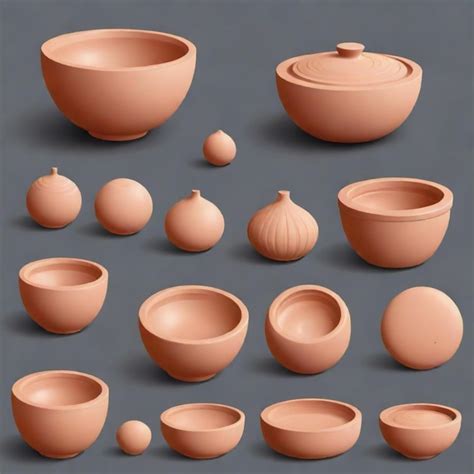 Clay Vector Set White Background Isolated Premium Ai Generated Vector