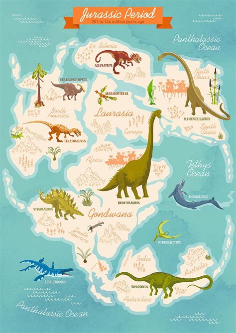Prehistoric World Map Of The Jurassic Period Rdinosaurdrawings
