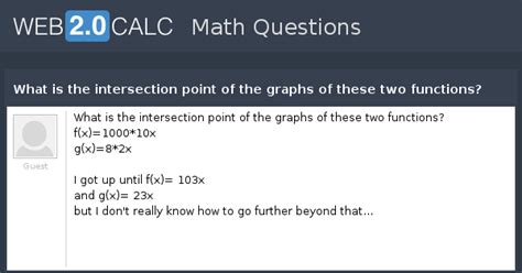 view question what is the intersection point of the graphs of these