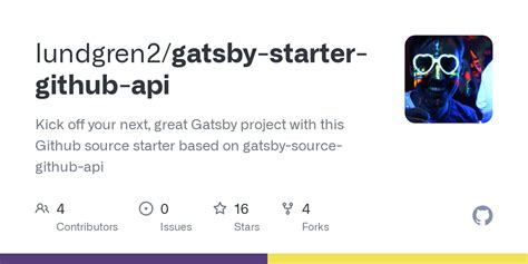 github lundgren2 gatsby starter github api kick off your next great
