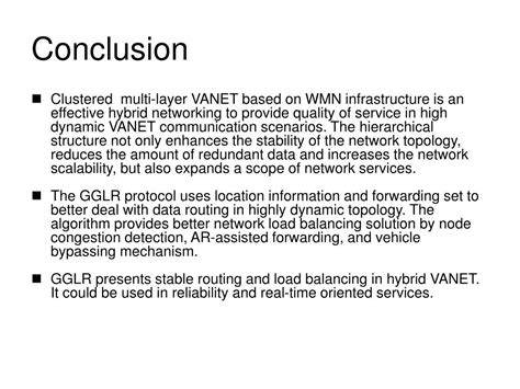 Ppt Geographic Routing In Clustered Multi Layer Vehicular Ad Hoc
