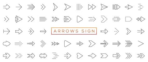 Set Arrow Icons Collection Different Arrows Sign Set Different Cursor Arrow Direction Symbols