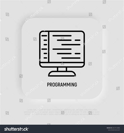Programming Coding Web Development Thin Line เวกเตอร์สต็อก ปลอดค่าลิขสิทธิ์ 2021912000