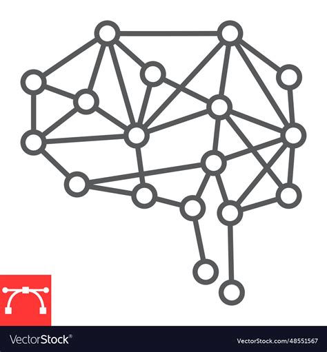 neural network line icon royalty free vector image