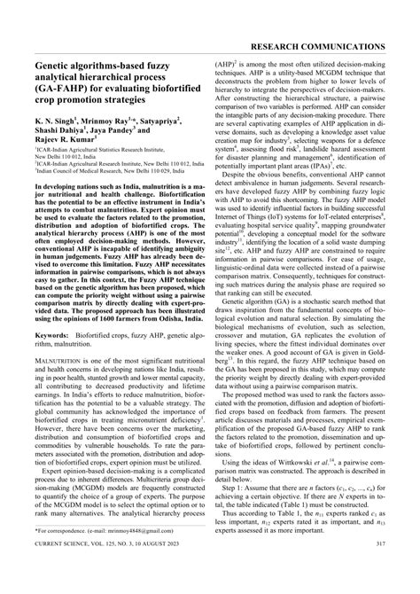 Pdf Genetic Algorithms Based Fuzzy Analytical Hierarchical Process