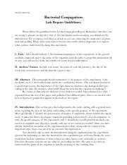Bacterial Conjugation Lab Report Guidelines Fall Pdf W Fall Bacterial Conjugation