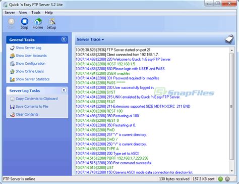 Quick N Easy FTP Server Lite Screenshot And Download At SnapFiles Com