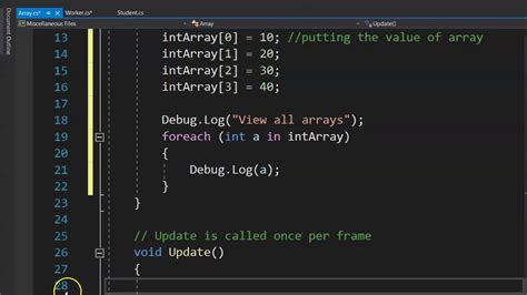 how to use array c programming in unity youtube