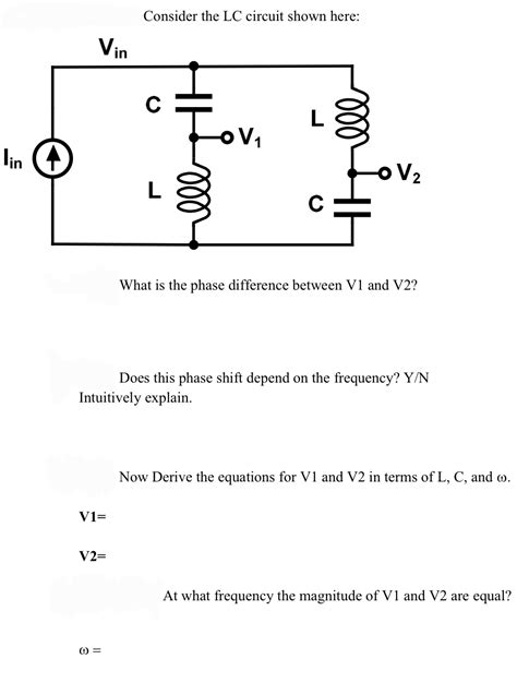 Solved Consider The Lc Circuit Shown Here What Is The Phase Difference 1 Answer