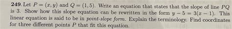 Solved Let P X Y And Q 1 5 Write An Equation That Chegg Com