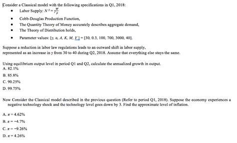 solved consider a classical model with the following
