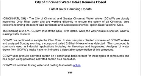 Danielle Dindak On Twitter Breaking Greater Cincinnati Water Works Is Keeping Its Intake