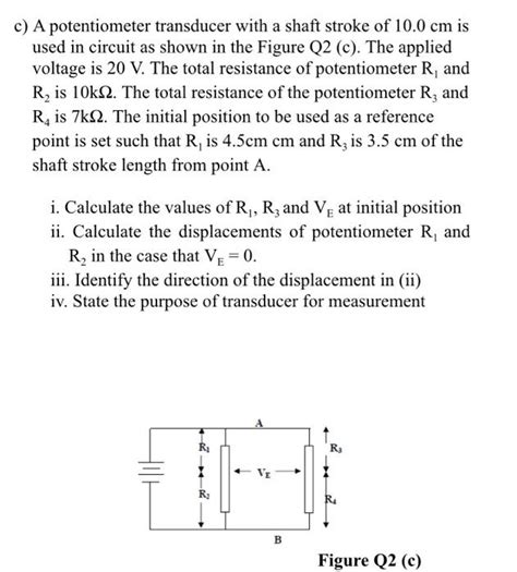 Solved C A Potentiometer Transducer With A Shaft Stroke Of