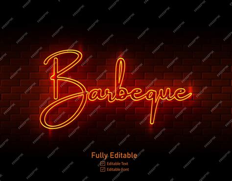 식용 텍스트 네온 스타일 효과 로고 네온 텍스트 효과 네온 효과 프리미엄 Psd 파일
