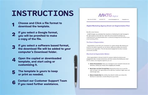 Digital Marketing Agency Email List Segmentation Plan Template In Word PDF Google Docs