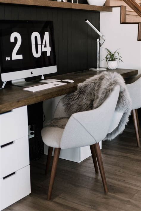 Our DIY Computer Desk Reveal Home Office Design Grey Desk Chair Diy Computer Desk