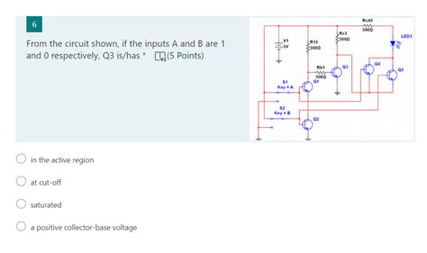 Solved From The Circuit Shown If The Inputs A And B Are Chegg Com