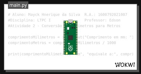 Atividade LTPC I Conversor Mm Para M Wokwi ESP32 STM32 Arduino Simulator