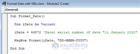 How To Format Date With VBA In Excel 4 Methods ExcelDemy