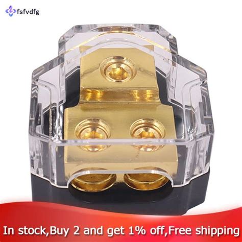 【fsf】 Car Audio Amplifier Power Distribution Block 1 In 2 Out Way Power Ground Distributor