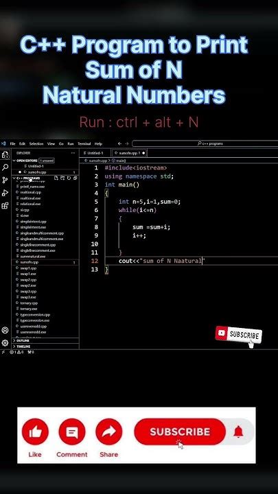 Program Of Sum Of N Natural Numbers In C Youtube Ytshorts Trending Youtubeshorts Shorts