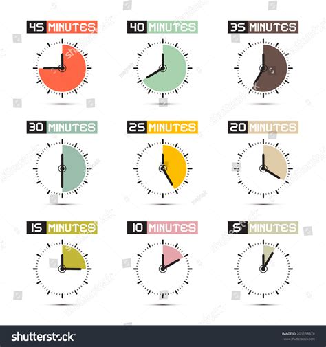 Clock Face Vector Illustration Set Stock Vector Royalty Free Shutterstock