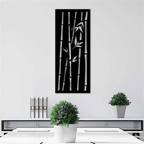 Інтерєрна картина на стіну Woodyard декоративне панно з дерева Бамбук стильний лофт 40x15 см