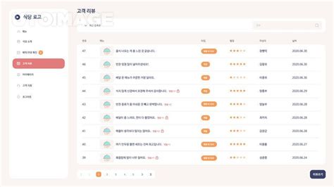기업 회사 식당 리뷰 배송 관리 웹페이지 디자인 템플릿 마니보주 웹디자인 웹디자인 홈페이지 웹템플릿 기업 회사 식당