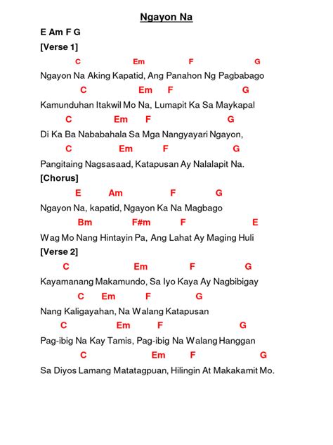 Ngayon Na Chords Pdf