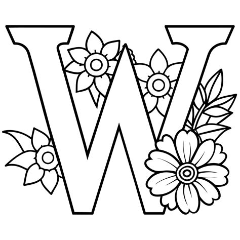 Letter W Coloring Page Worksheet Picstank