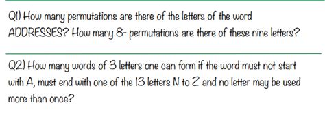 Solved Ql How Many Permutations Are There Of The Letters Of