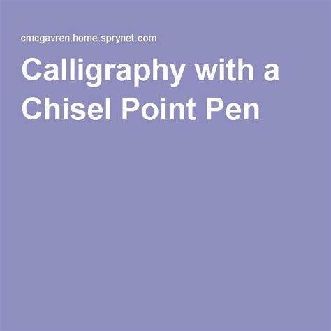 Calligraphy With A Chisel Point Pen Internet Scams Pointed Pen