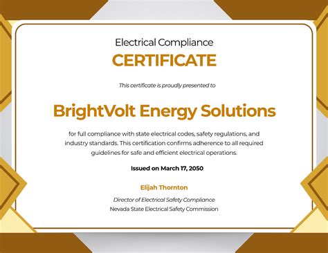 Free Electrical Compliance Certificate Template To Edit Online