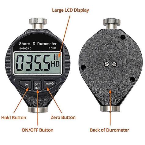 0 100hd Shore D Hardness Durometer Digital Durometer Scale With Large Lcd Display For Rubber