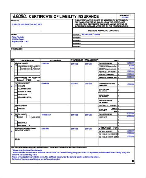 Sample Acord Form At Mallorysoraya Excel Templates Templates Cover