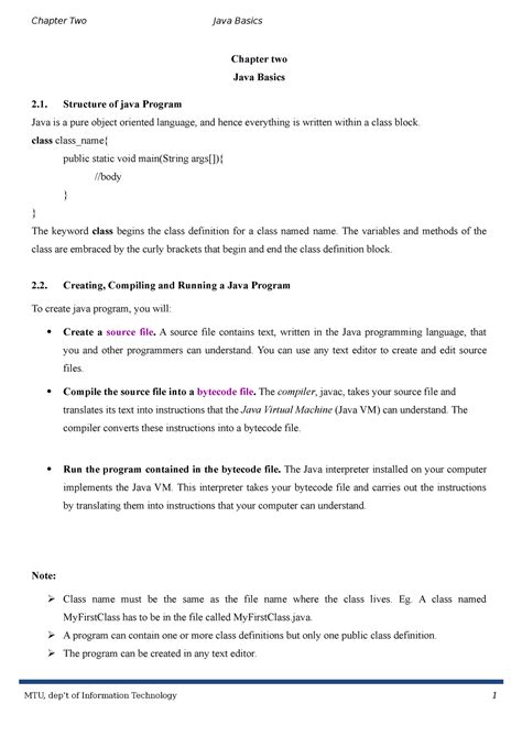chapter two two java chapter two java basics 2 structure of java