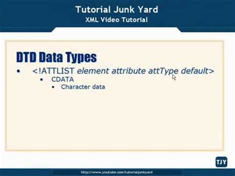 XML Tutorial DTD Schema Data Types YouTube