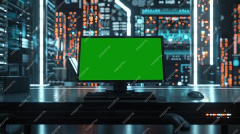 Premium Photo Green Screen In An Ai Analysis Room On Computer Screens