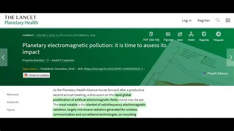 Planetary Electromagnetic Pollution The Lancet Planetary Health 2018 Youtube