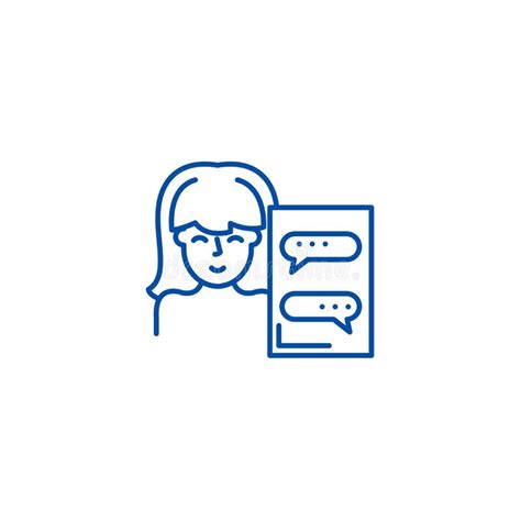 Online Assistant Line Icon Concept Online Assistant Flat Vector Symbol