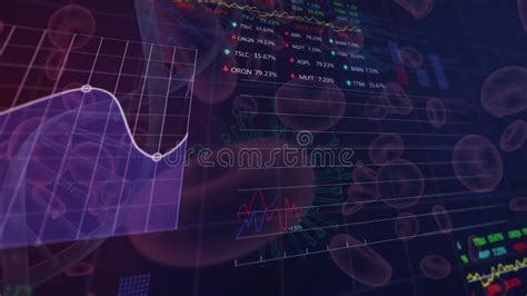 animation of graphs trading board dna helix numbers floating red