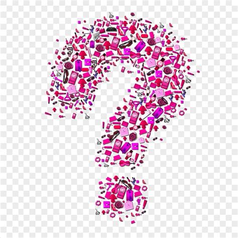 Cartoon Girly Stuff Question Mark Shape PNG Citypng