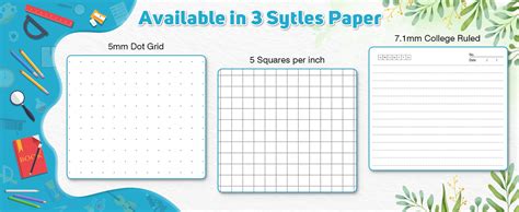 Graph Paper Notebook 3 Pack Spiral Notebook Journal With