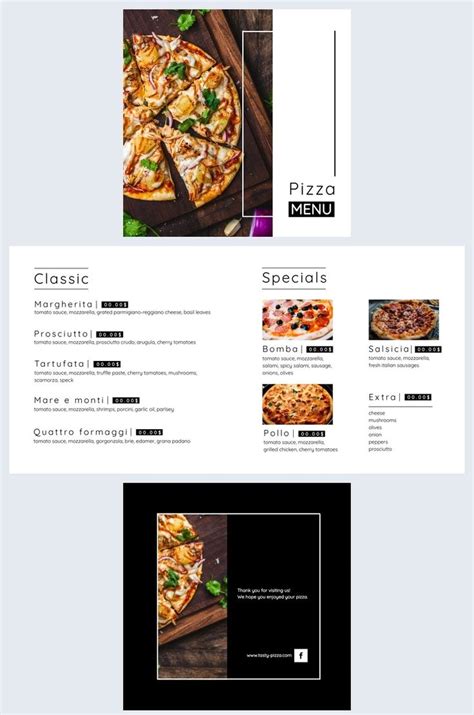 Modern Pizza Menu Template Pizza Menu Pizza Menu Design Menu Template