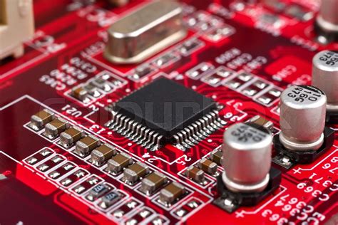 Circuit Board With Microchip Stock Image Colourbox