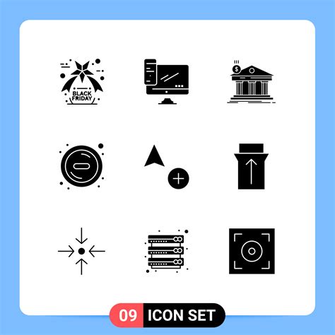 9 Thematic Vector Solid Glyphs And Editable Symbols Of Copy Remove