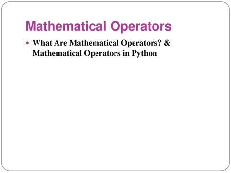 SOLUTION: Mathematical operators in python - Studypool