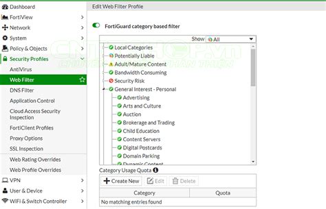 FortiOS 5 4 Cấu hình Web Filtering Block các web bằng FortiGuard Web Filtering