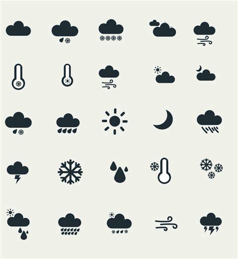 Weather Icon Set Vector Illustration Weather Conditions Icons 36363662